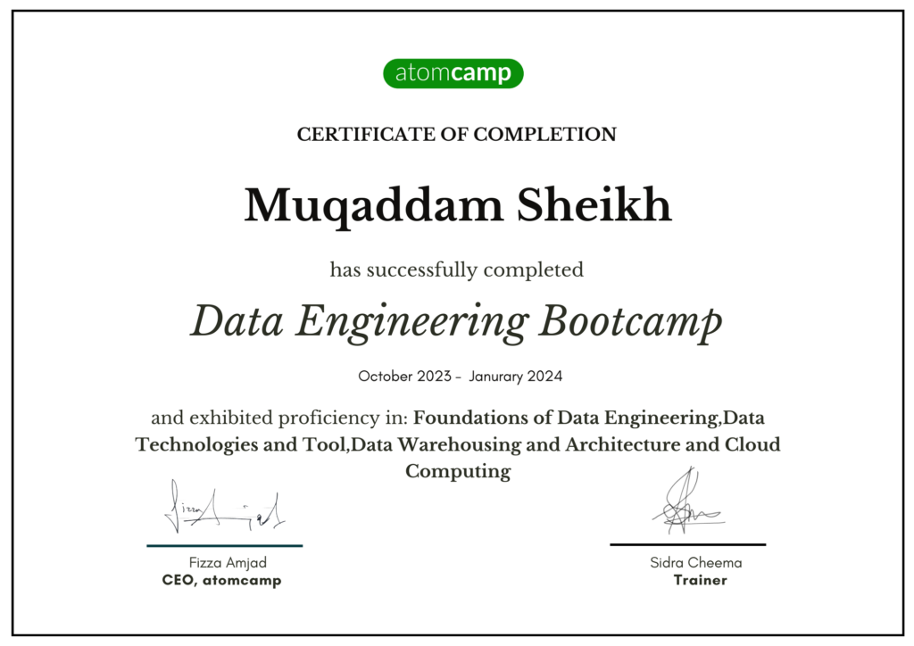 Data Engineering Bootcamp | atomcamp Become Data Engineer in 2 Months