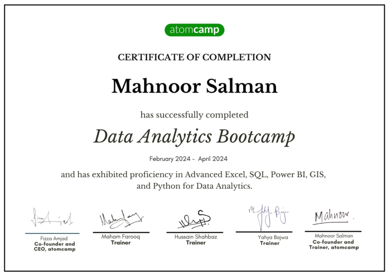 Data Analytics Bootcamp | atomcamp