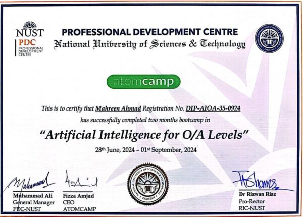 AI for O/A Level | atomcamp